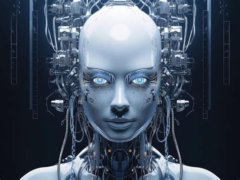 Premium Ai Image A Female Artificial Intelligence Android Head Face