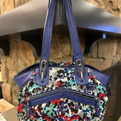 Elle Bags Purse By Elle Elegant Floral Shoulder Bag With Blue