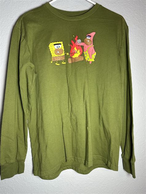 Spongebob Caveman Nickelodeon Womens Medium Green Lo… Gem