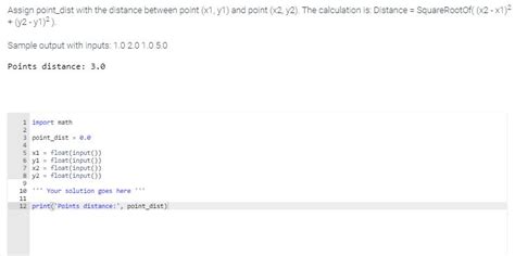 Solved Assign Pointdist With The Distance Between Point