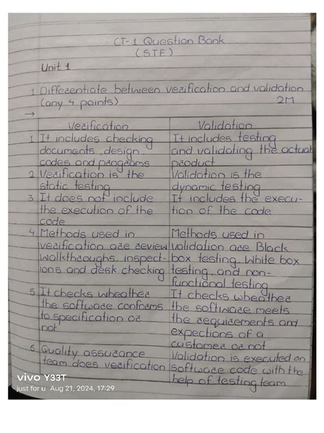 Ct 1 Question Bank Software Testing Pdf