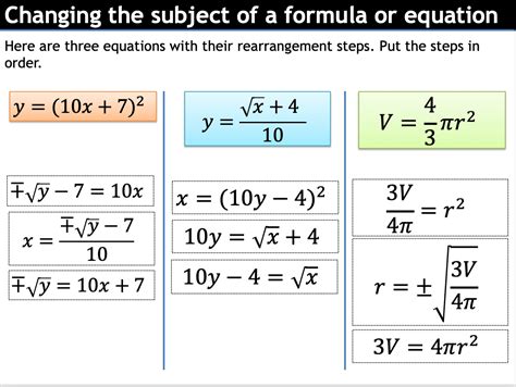 Rearranging Formulas And Equations Ticktockmaths