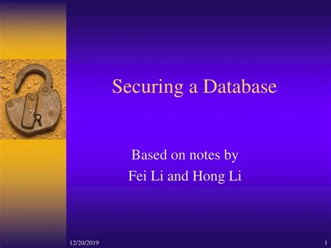 Ppt Securing A Database Powerpoint Presentation Free Download Id