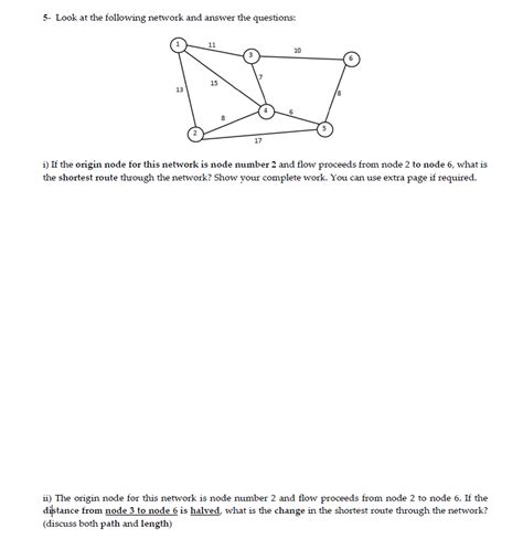 Solved 5 Look At The Following Network And Answer The