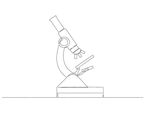 Premium Vector Continuous One Line Drawing Of Microscope One Line Drawing Illustration Of