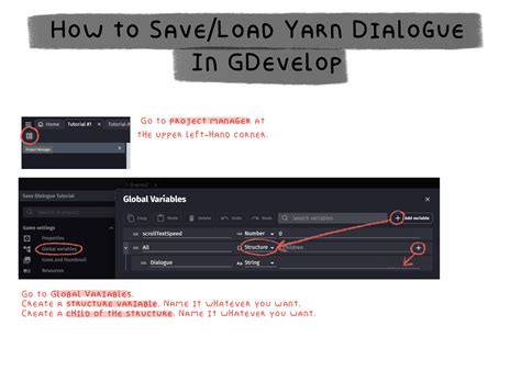 GDevelop Save Load Yarn Dialogue Dialogue System By H0ndred