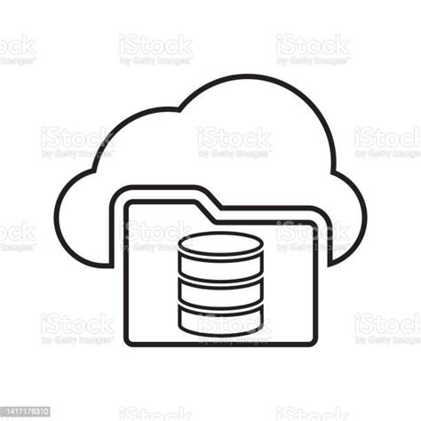 파일 스토리지 클라우드 데이터베이스 개요 아이콘입니다 라인 아트 벡터 0명에 대한 스톡 벡터 아트 및 기타 이미지 0명