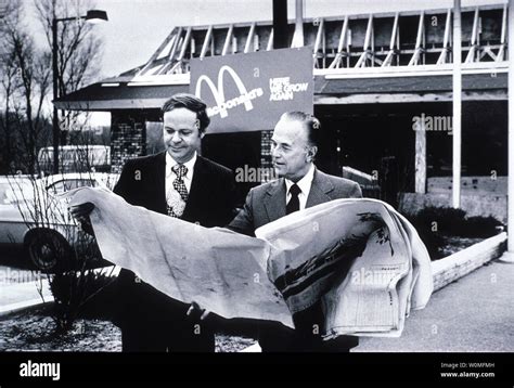 Ray Kroc Founder Of Mcdonalds Is Shown With Fred Turner L Looking