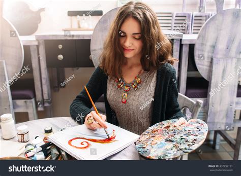 Woman Drawing A Picture