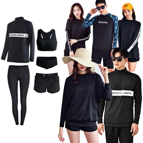 남녀 5종 풀세트 래쉬가드 보드팬츠 수영복 워터레깅스 비치웨어 루즈핏래쉬가드 로이몬스터비욘 티몬