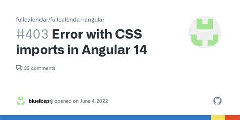 Error With CSS Imports In Angular 14 Issue 403 Fullcalendar