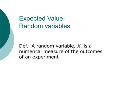 Expected Value Random Variables