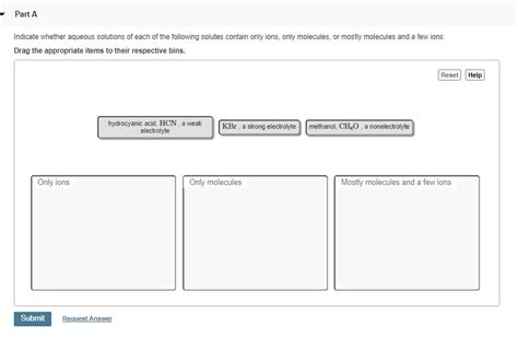 solved part a indicate whether aqueous solutions of each of