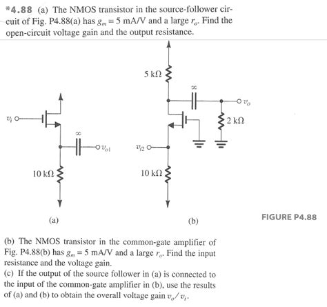 Solved 4 88 A The Nmos Transistor In The Source Follower