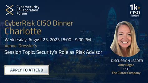 Cybersecurity Collaboration Forum On Linkedin Cyberrisk Ciso Dinner Charlotte