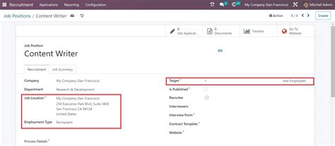 Odoo HR Recruitment App Odoo V Enterprise Edition Book