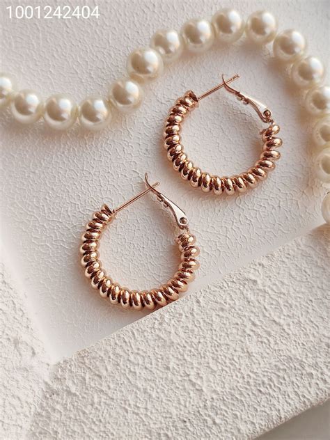 خرید گوشواره حلقه ای زنانه مارک ژوپینگ رنگ ثابت ضد حساسیت آبکاری طلا