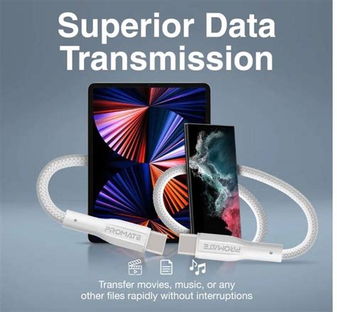 Promate High Tensile Strength Data And Charge Usb C Cable 480 Mbps Data