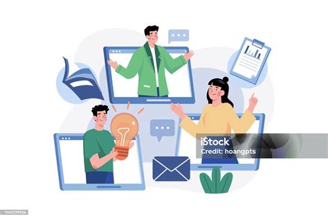 온라인 비즈니스 컨퍼런스 그림 개념입니다 흰색 배경에 격리된 평면 그림 계획에 대한 스톡 벡터 아트 및 기타 이미지 계획 낮 달력 Istock