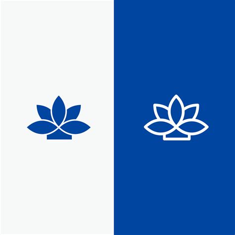 Flower India Lotus Plant Line And Glyph Solid Icon Blue Banner Line And Glyph Solid Icon Blue