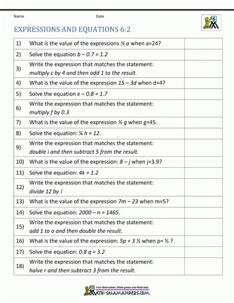 Multiplication And Division Equations Worksheet Printable Pdf Template