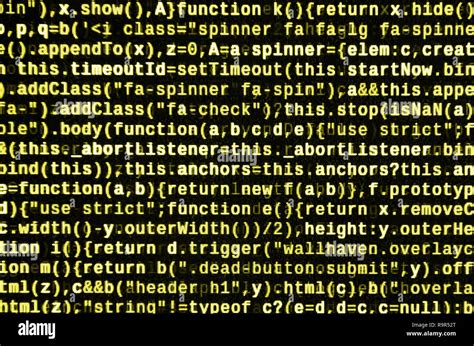 Javascript Code In Text Editor Coding Cyberspace Concept Screen Of