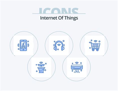 Internet Of Things Blue Icon Pack 5 Icon Design Internet Of Things