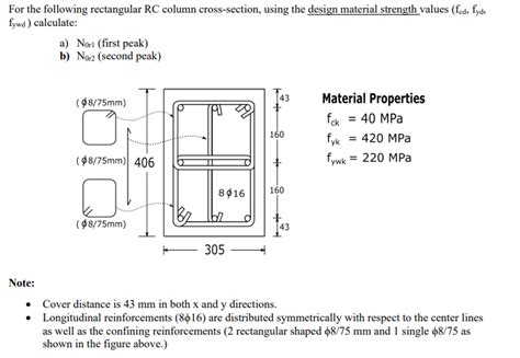 solved for the following rectangular rc column