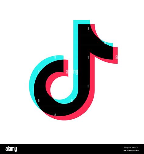 TikTok Social Media App Icon Square Shape Vector Illustration Stock