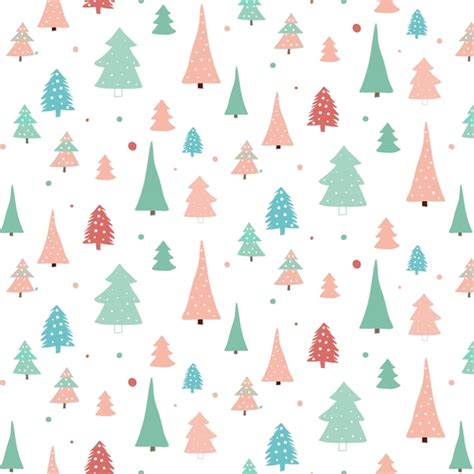 Free Vector Scandi Style Christmas Tree Pattern Background