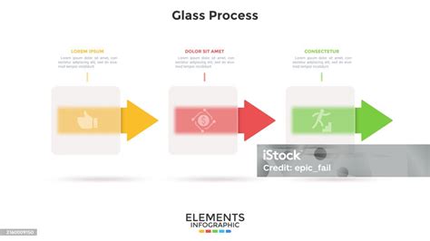 가로 행에 배치된 정사각형 반투명 요소 뒤에 화살표가 있는 진행률 표시줄입니다 투명한 업무 프로세스의 개념 간단한 인포 그래픽 디자인 템플릿입니다 현대 평면 벡터 그림입니다