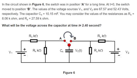 Solved In The Circuit Shown In Figure The Switch Was In Chegg