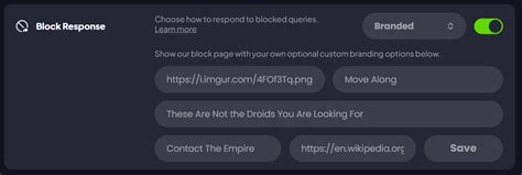 Blocked Query Response Custom Block Pages