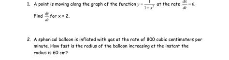 [solved] 1 a point is moving along the graph of the function y at