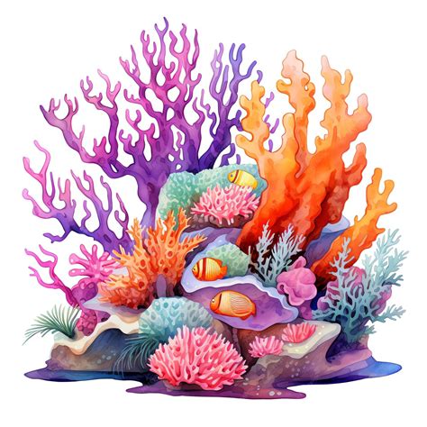 Premium Ai Image Beautiful Colorful Coral Reefs Watercolor Under The