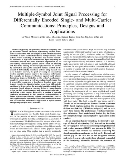 pdf multiple symbol joint signal processing for differentially