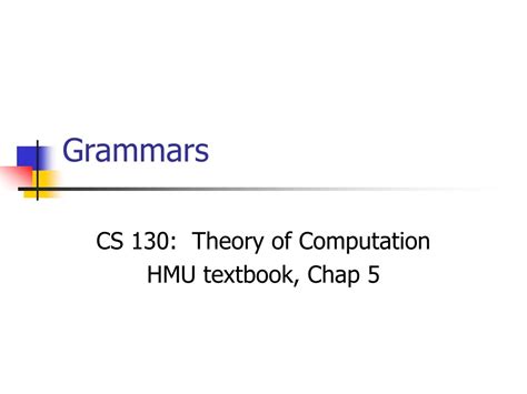 Ppt Context Free Grammars In Theory Of Computation Powerpoint