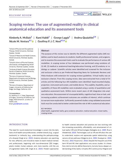 81 Scoping Review The Use Of Augmented Reality In Clinical Anatomical Education And Its