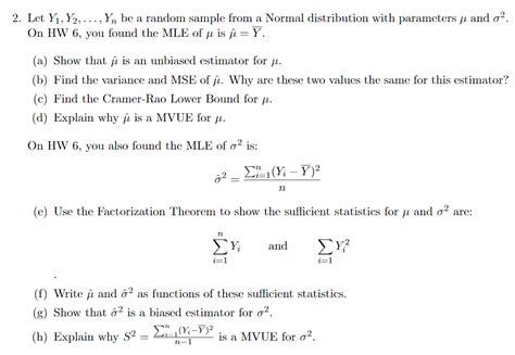 solved 2 let yı y2 yn be a random sample from a