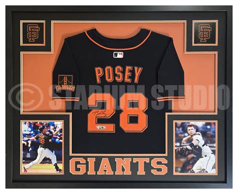 Buster Posey Autographed Framed San Francisco Giants Black Jersey The