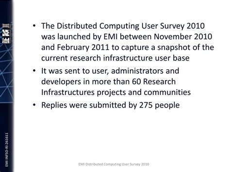 Ppt Emi Distributed Computing User Survey 2010 Summary Powerpoint