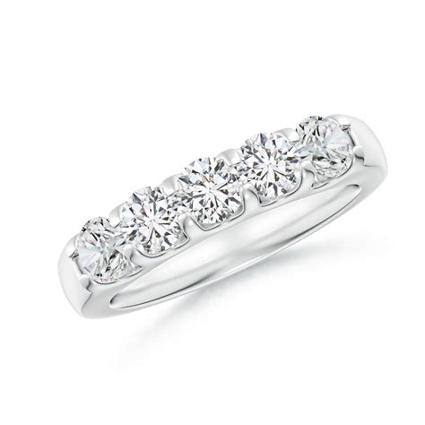 Shared Prong Set Half Eternity Diamond Wedding Band