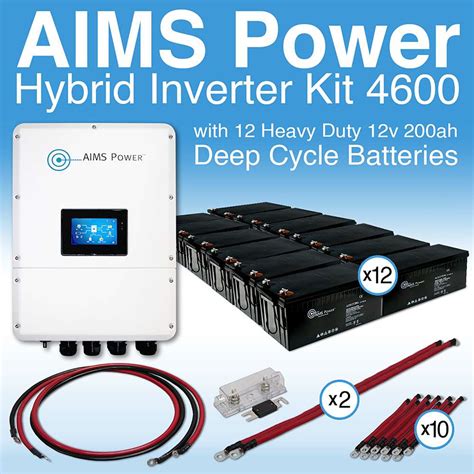 Kit Hybrid Inverter Charger And Battery Bank 46 Kw Inverter Output 200