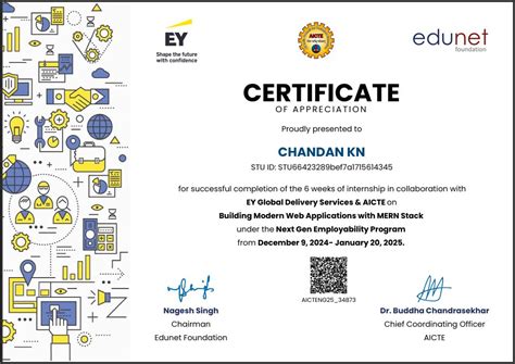 Mernstack Webdevelopment Internship Ey Aicte Learningjourney