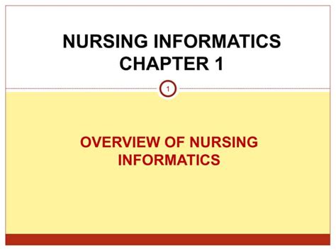 Overview Of Nursing Informatics Overview Of Nursing Informatics Ppt