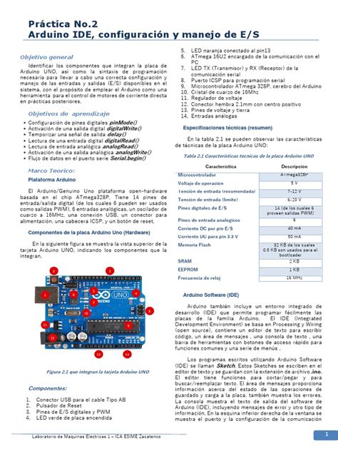 práctica no 2nterfaz arduino configuración y manejo de e s pdf