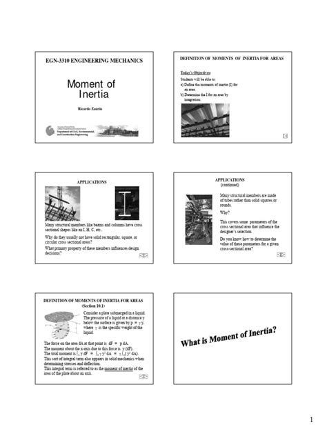 Lecture Notes For Sections 10 1 10 3 Moment Of Inertia 2 Pdf