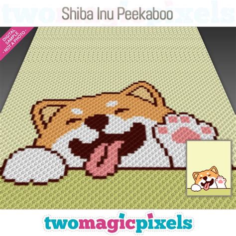 shiba inu peekaboo c2c graph sc graph cross stitch graph by two magic