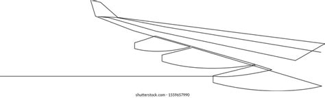 Wing Airplane One Line Flying Airplane Stock Vector Royalty Free Shutterstock