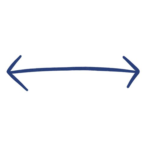 Blue Arrow Line Two Way Or Double Arrow Sketch Arrow Line Element 46572143 Png